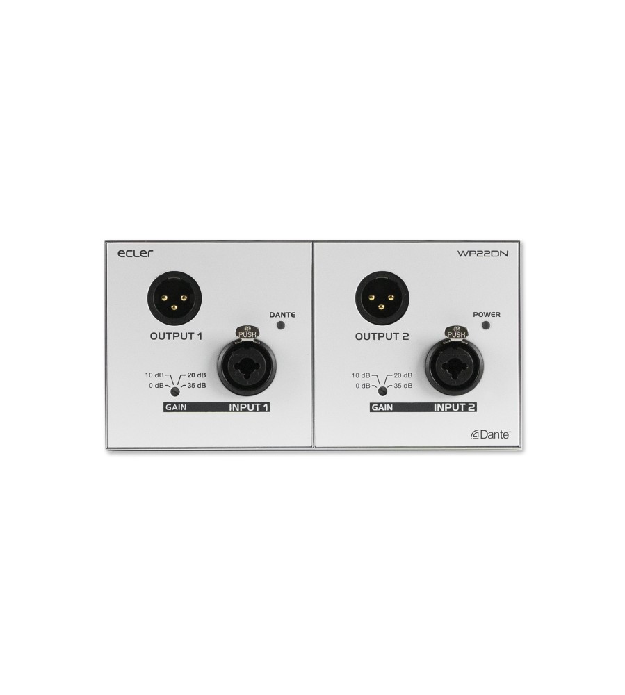 WP22DN 2x2 | Dante™ | AES67 | PoE |double gang size